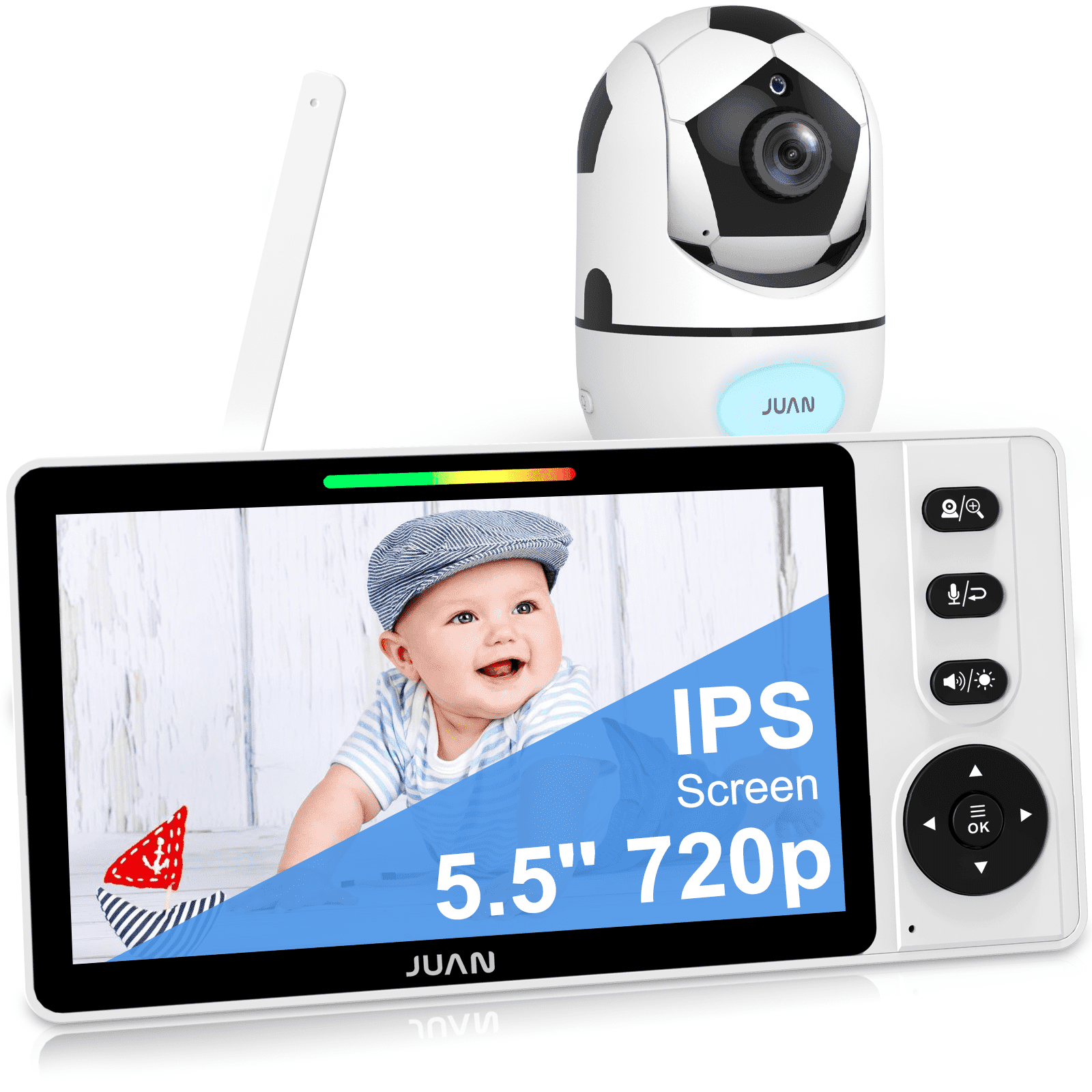 JUAN 5.5'' Baby Monitor with No Wifi, 720P HD Resolution, Baby Monitor ...