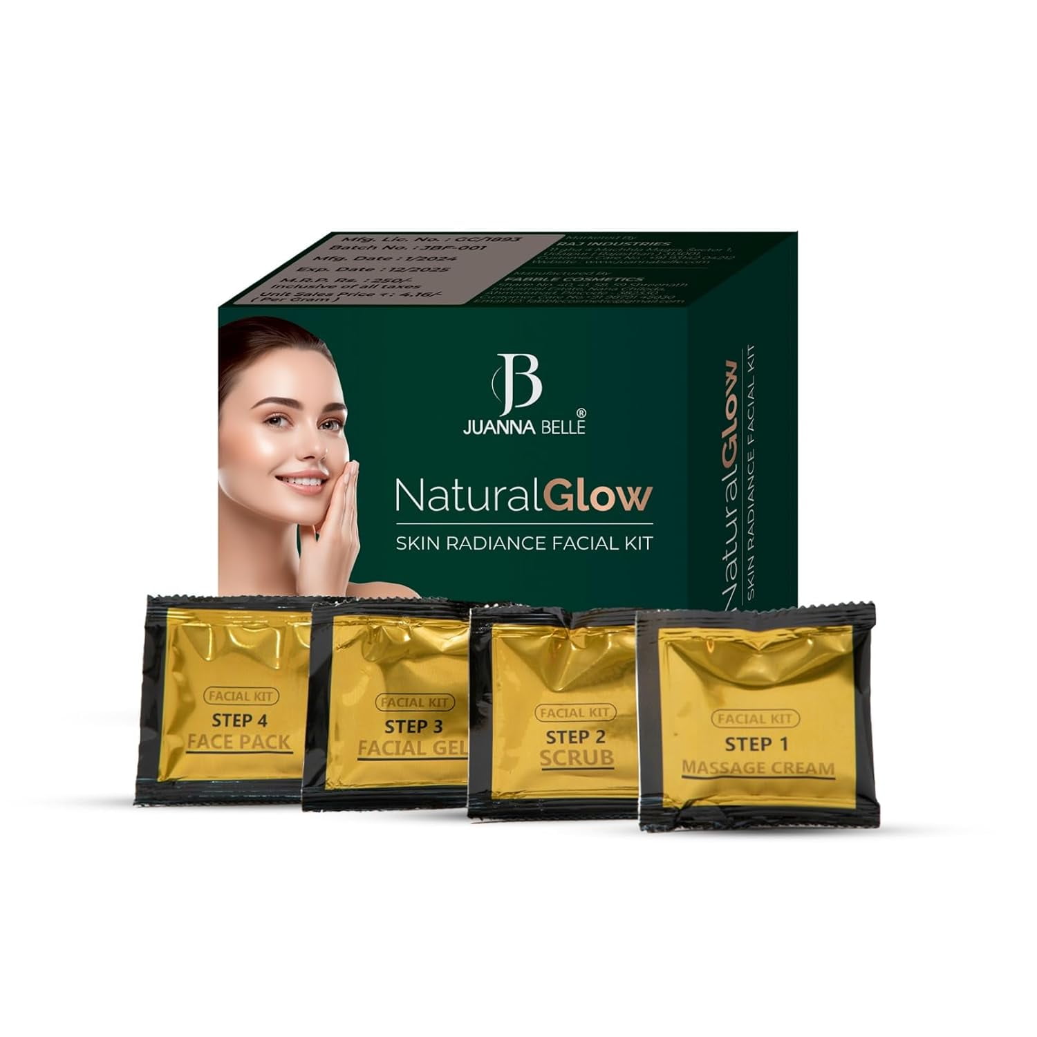JUANNA BELLE Facial Kit For Instant Glow Radiant and Glowing Skin ...