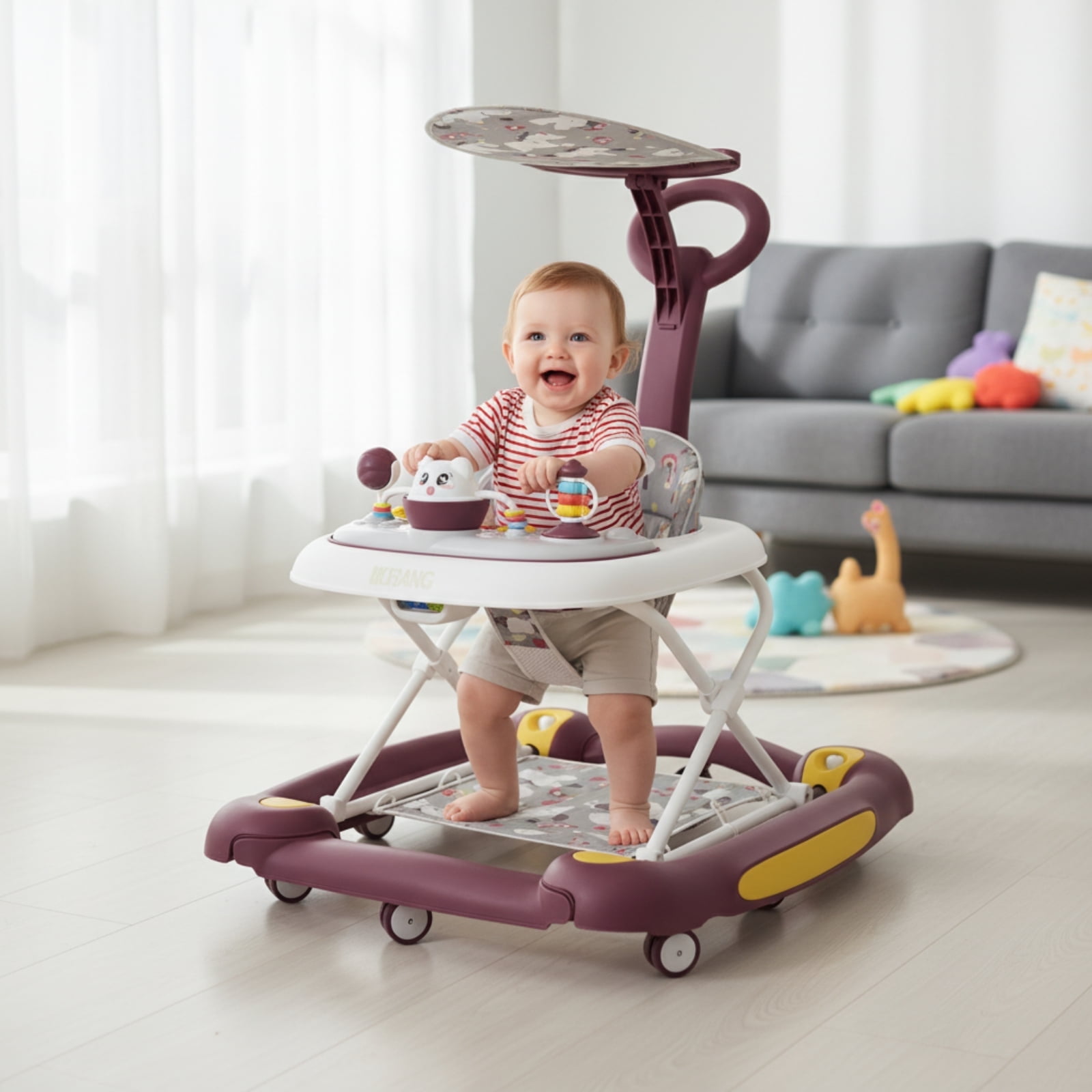 JUANYU Baby Walker,3-in-1 Multi-Functional Folding Walker with 3 Height ...