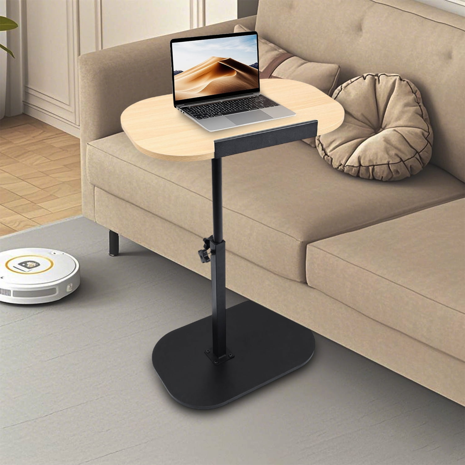 JUANYU C Shape End Table with Adjustable Height,Sofa Side Table for ...