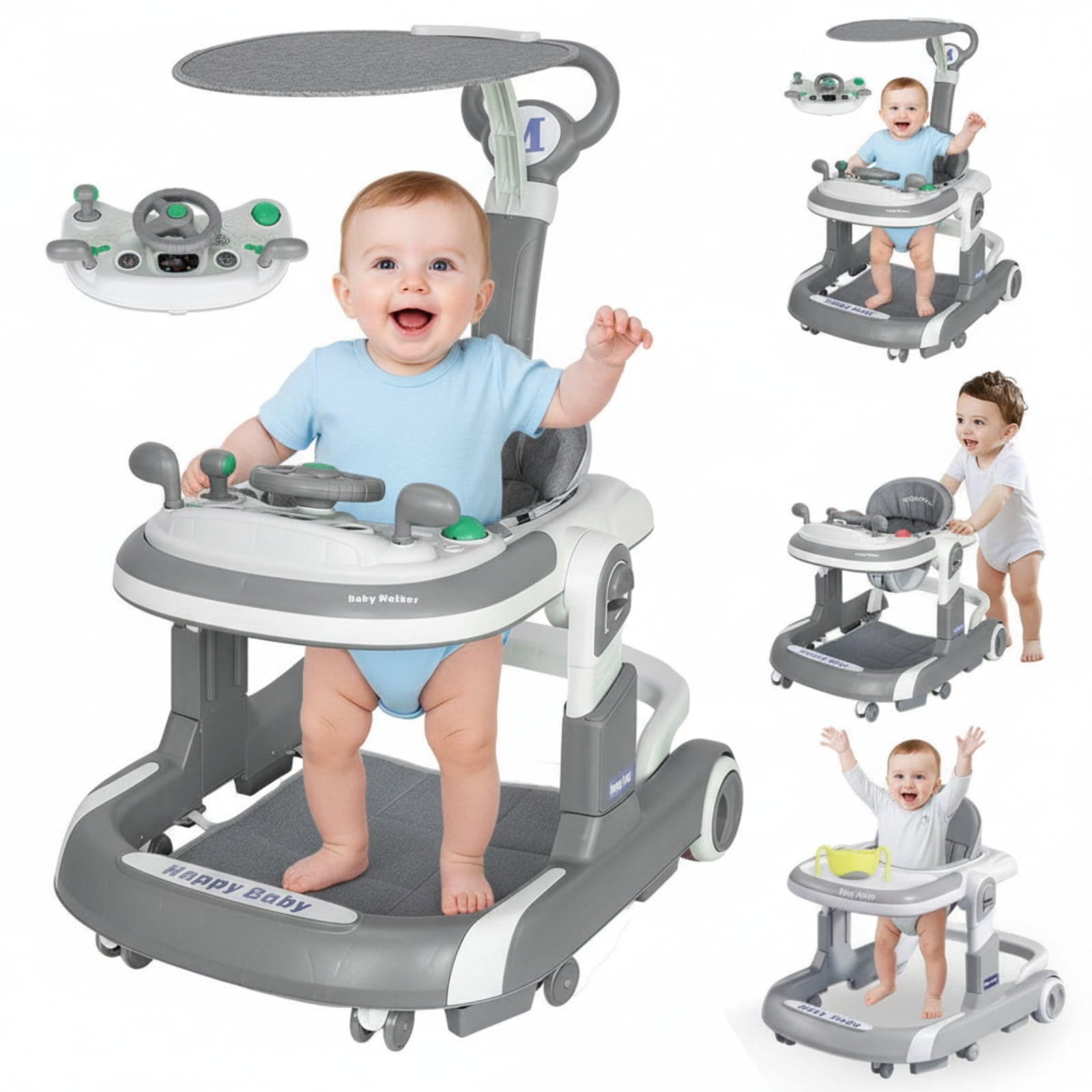 JUANYU Multifunctional Baby Walkers,Height-Adjustable Push Walker for ...