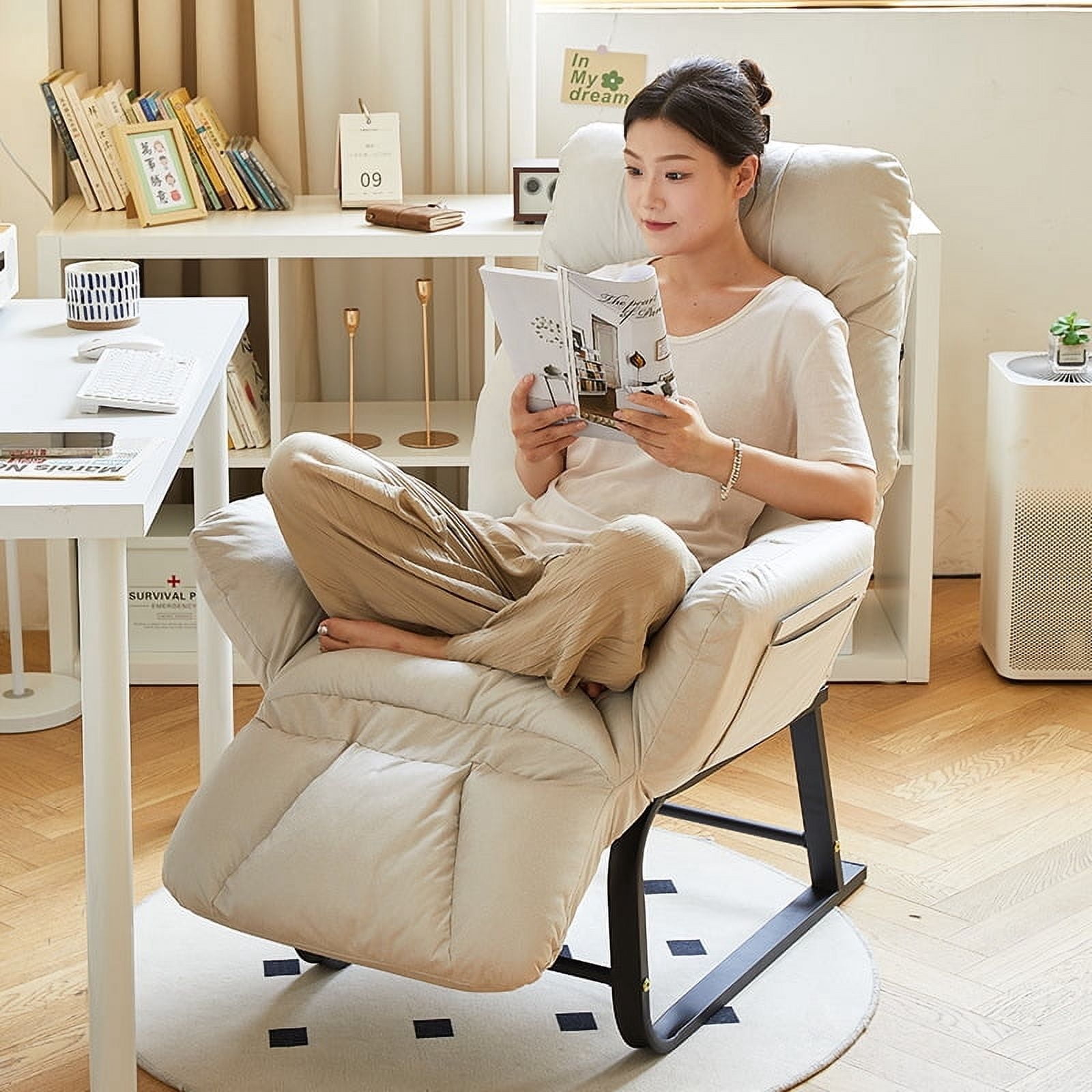 JUANYU Reclining Office Chair,5-Position Backrest Adjustment Desk Chair ...
