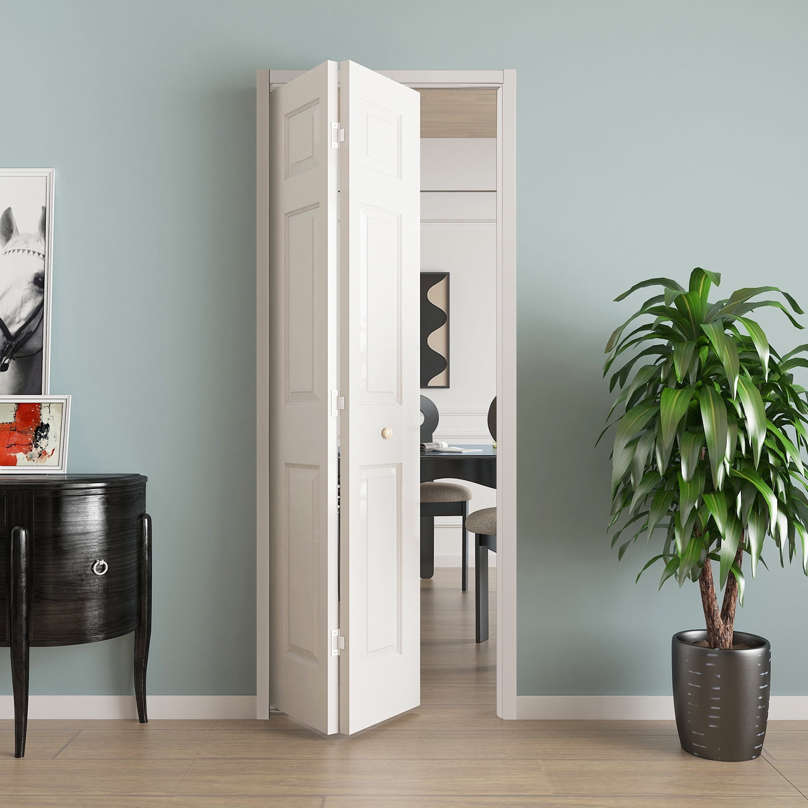 JUBEST 24Inch Bifold Door, Primed Bifold Clost Door Interior Bi fold ...