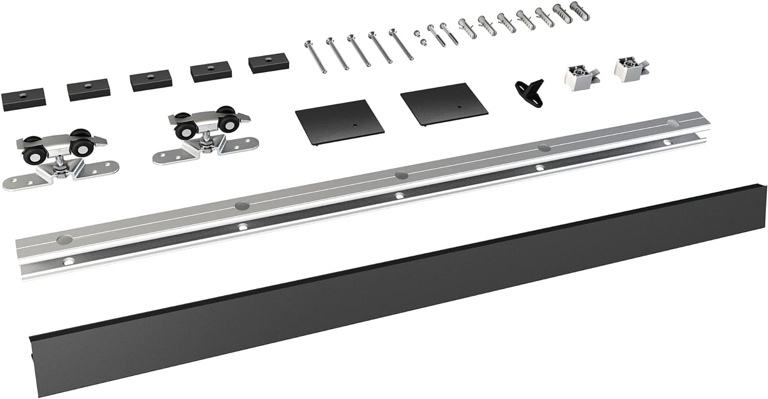 JUBEST 6FT Barn Door Hardware Kit, Aluminium Alloy Box Rail Hardware ...