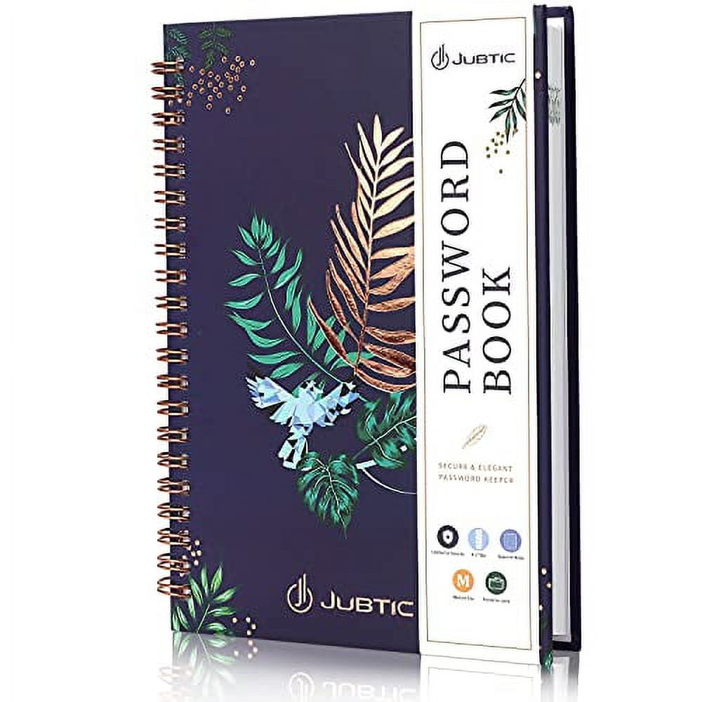 JUBTIC Password Book with Alphabetical Tabs Spiral Bound - 5.2" x 7.6 ...