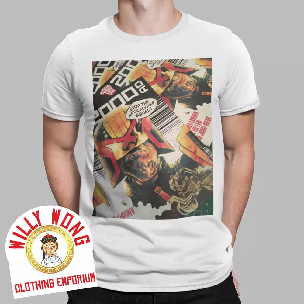 JUDGE DREDD T-SHIRT CARTOON COMIC MOVIE RETRO CLASSIC VINTAGE 2000 AD ...