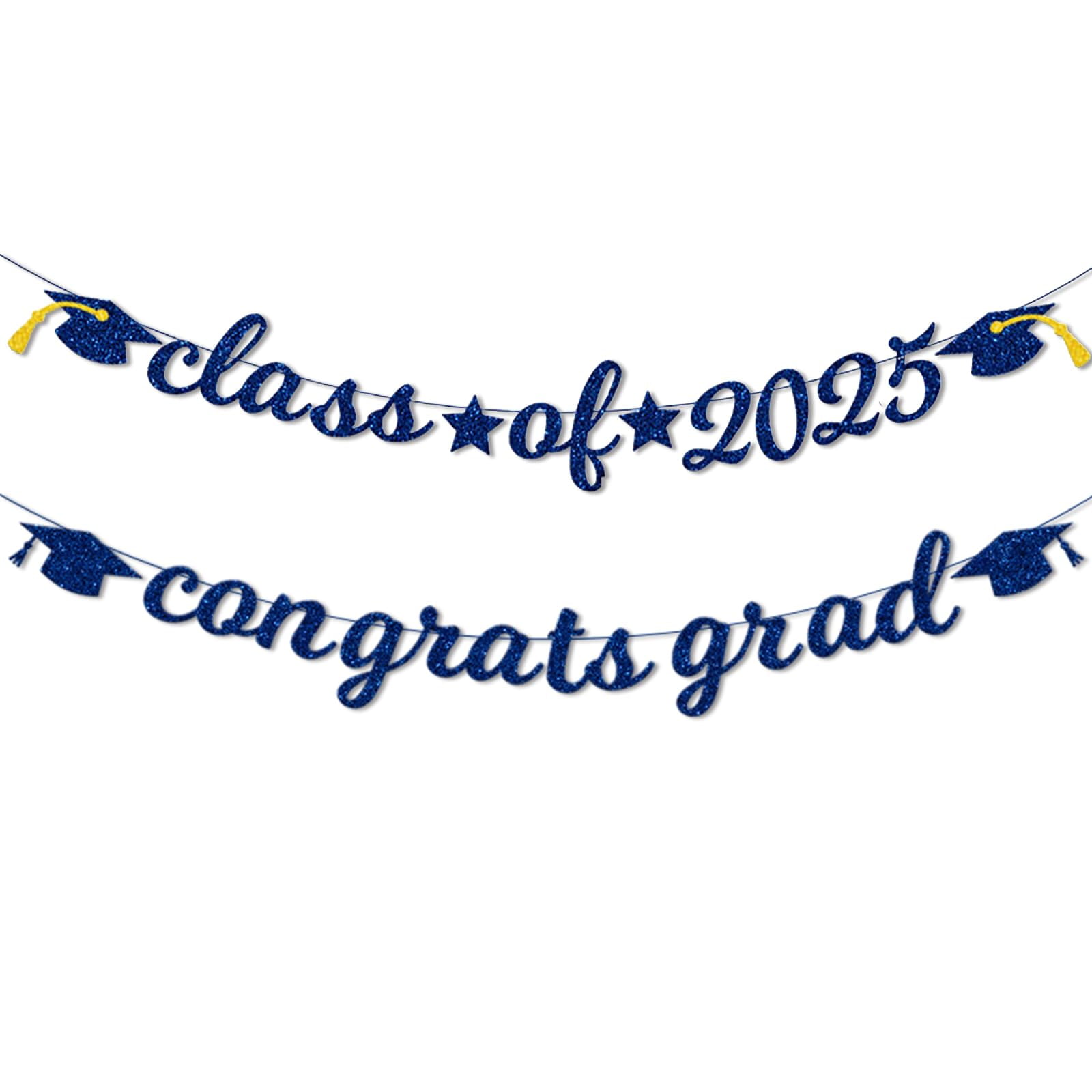 JUESMOS 2025 Graduation Banners RRF12 Party Decorations Blue Class of ...