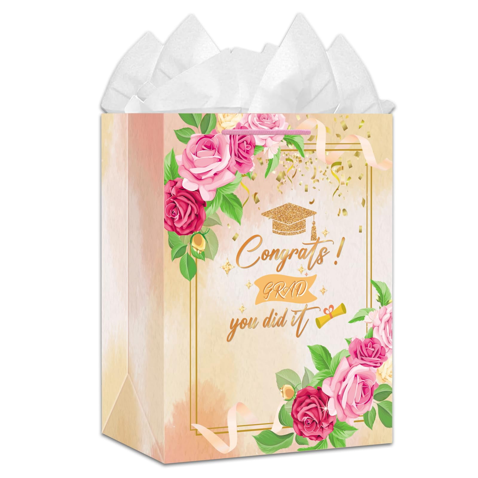 JUESMOS 2025 Graduation Gift IFF17 Bag with Tissue 13'' Congrats Grad ...