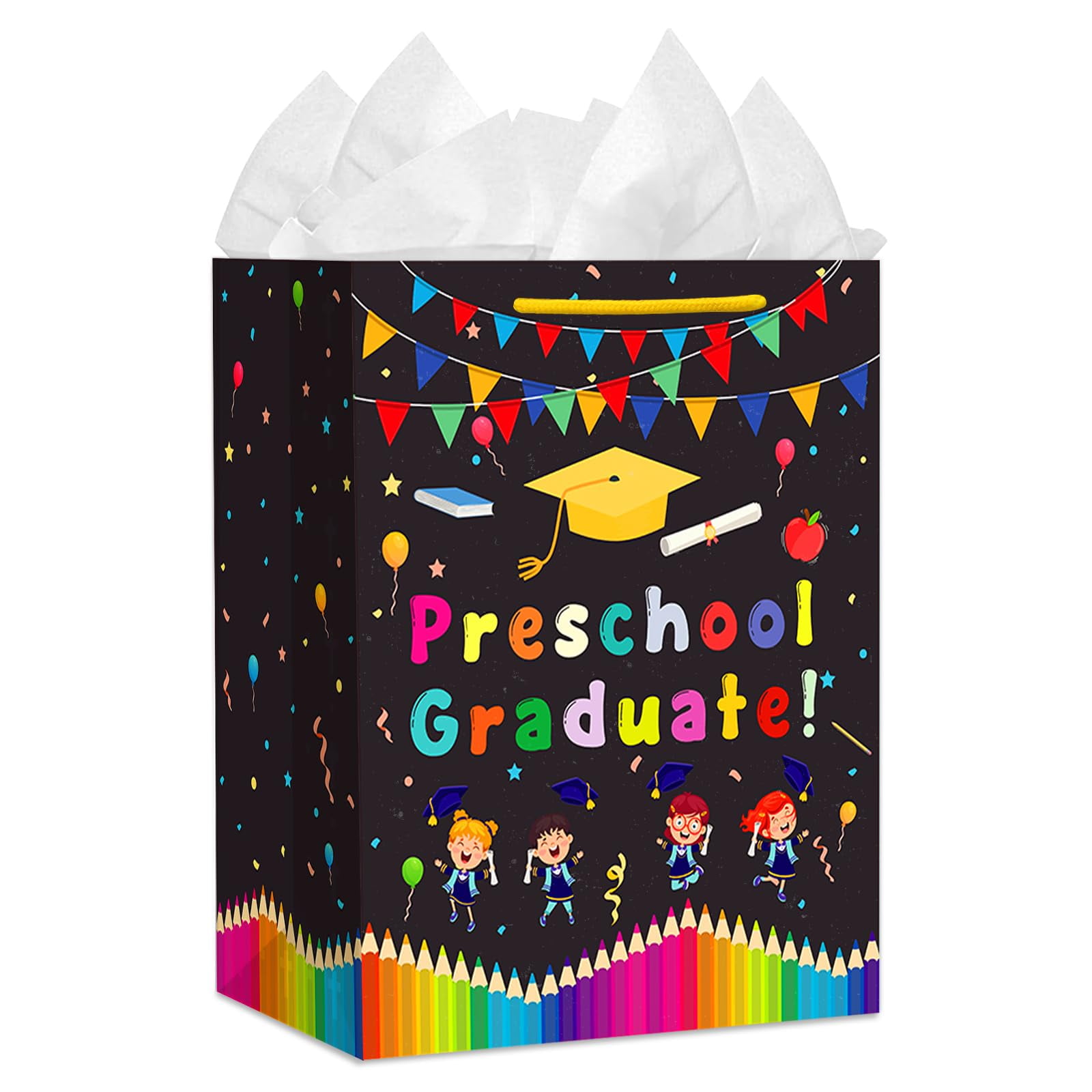 JUESMOS Preschool Graduation Gift Bag with Tissue Paper Class of 2025 ...
