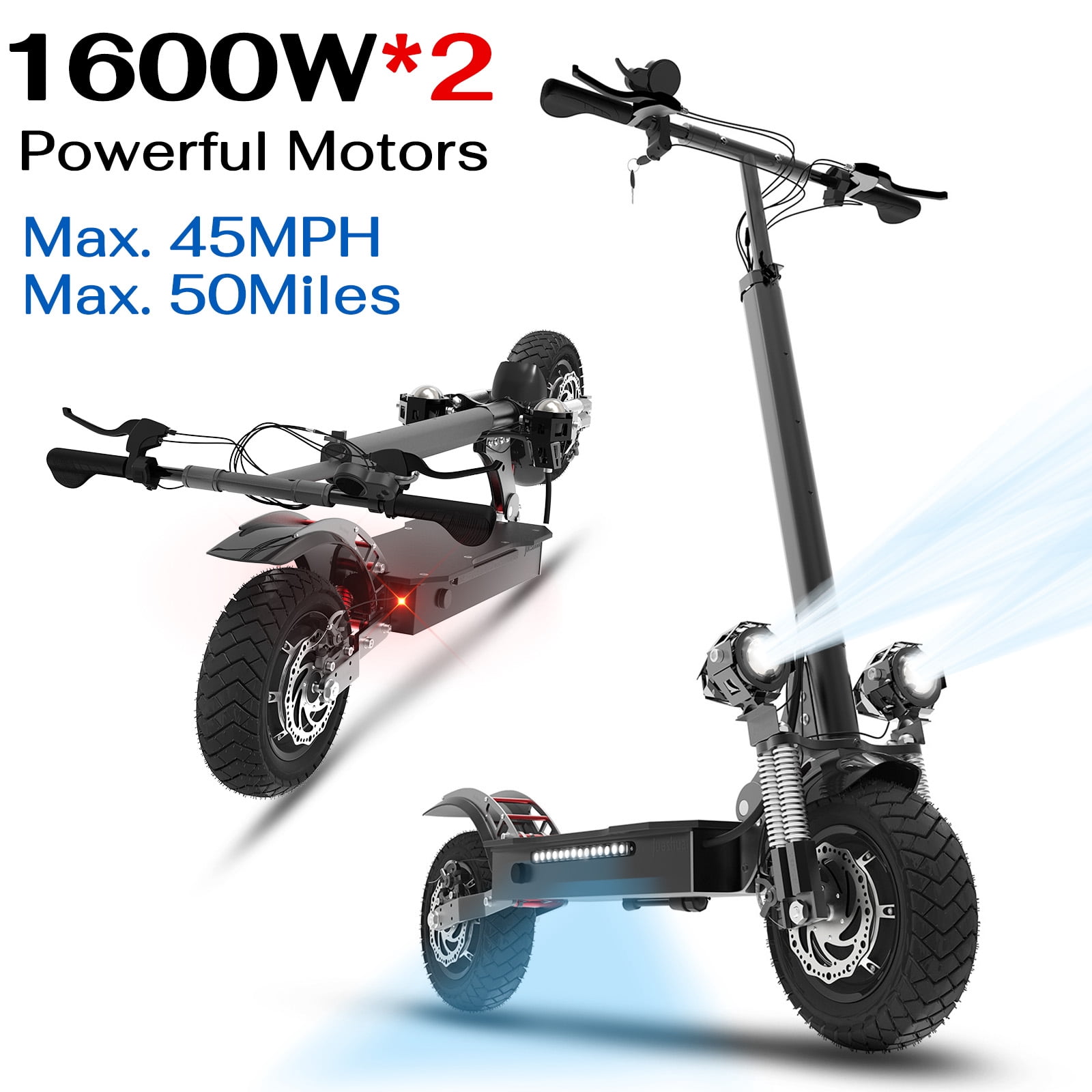 JUEXING 60V Adults Electric Scooter, 3200W Dual Motor up to 45Mph Speed ...
