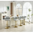 JUFU Bar Stools Set of 4 Adjustable Swivel Bar Stools with Back and ...