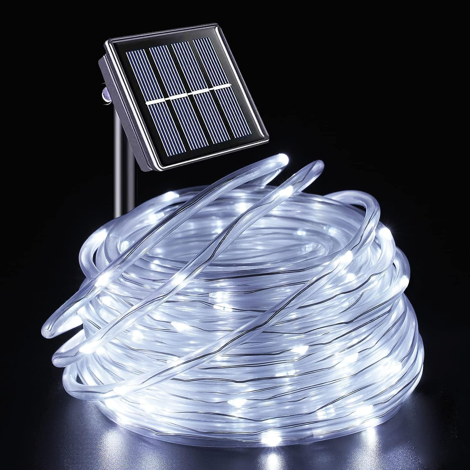 JUHEFA Solar Rope Lights 33FT 100LED, 8 Modes Waterproof for Outdoor ...