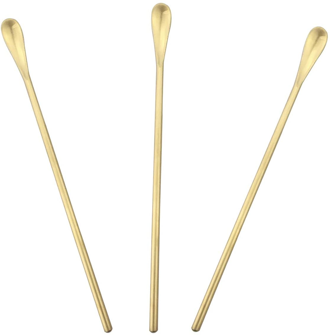 JUHUAA Gold Matte Long Handle Spoon Cocktail Mixing Stirring Spoons ...