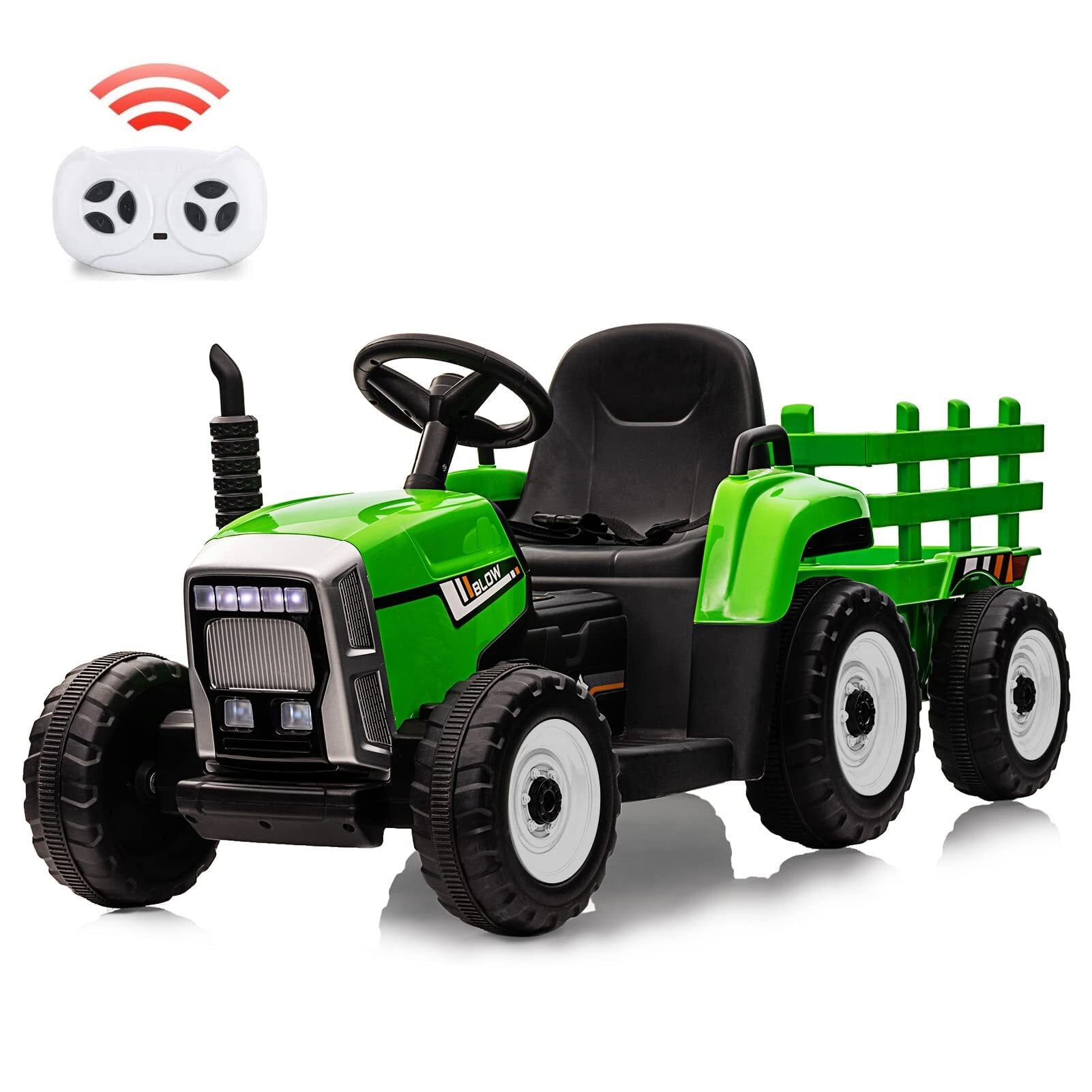 Sakiyr 12V Kids Ride On Tractor with Trailer & Remote Control,Speed Up ...