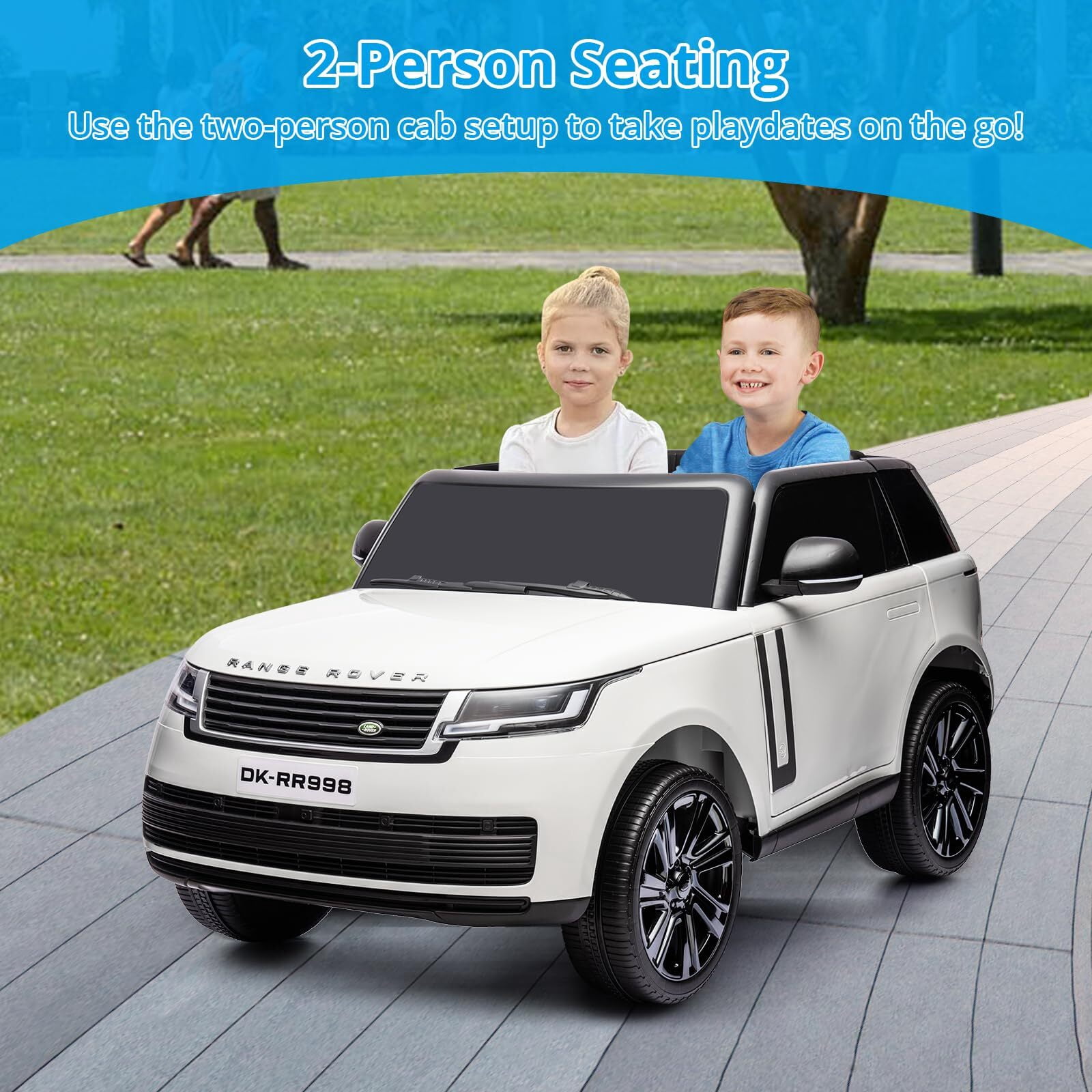 JUIBRESA 24V Licensed Land Rover Kids Electric Ride-On Car - 2-Seater ...