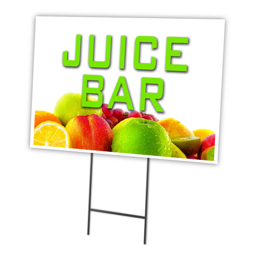 JUICE BAR 12"x16" Yard Sign & Stake | Advertise Your Business | Stake ...