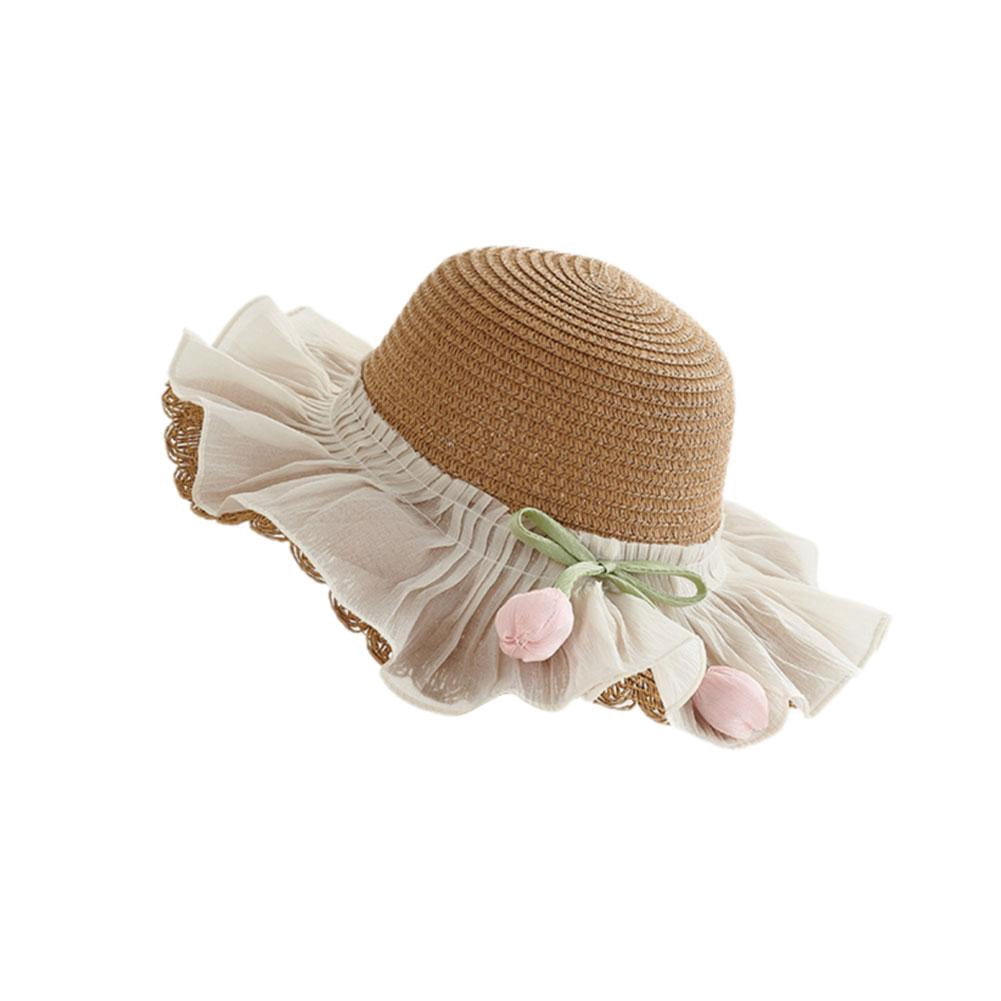 JUICEASE Sweet Cute Crossbody Tulip Straw Sun Hat Set Shading Hat Anti ...