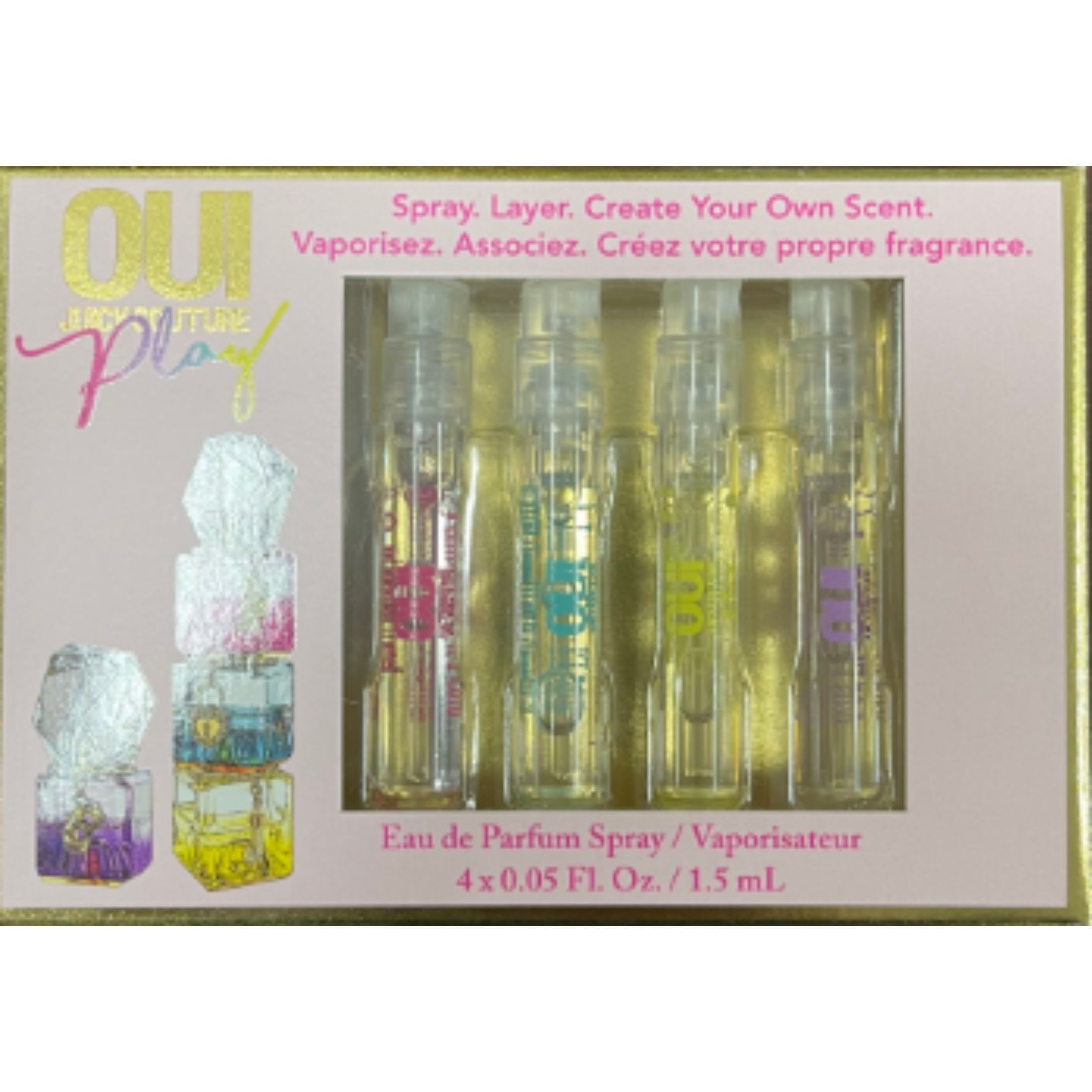 JUICY COUTURE OUI PLAY 4 PCS X 0.05 EAU DE PARFUM SPRAY SET FOR WOMEN ...