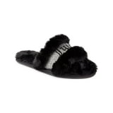 JUICY COUTURE Womens Black Logo Rhinestone Cushioned Gravity Open Toe ...