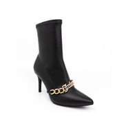 STEVE MADDEN Womens Black Padded Vivee Pointed Toe Sculpted Heel Zip-Up ...