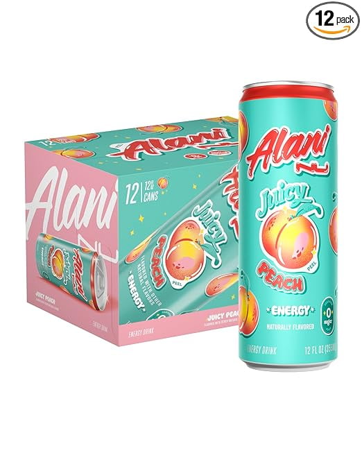 JUICY PEACH Sugar Free, Low Calorie Energy Drinks | 200mg Caffeine ...