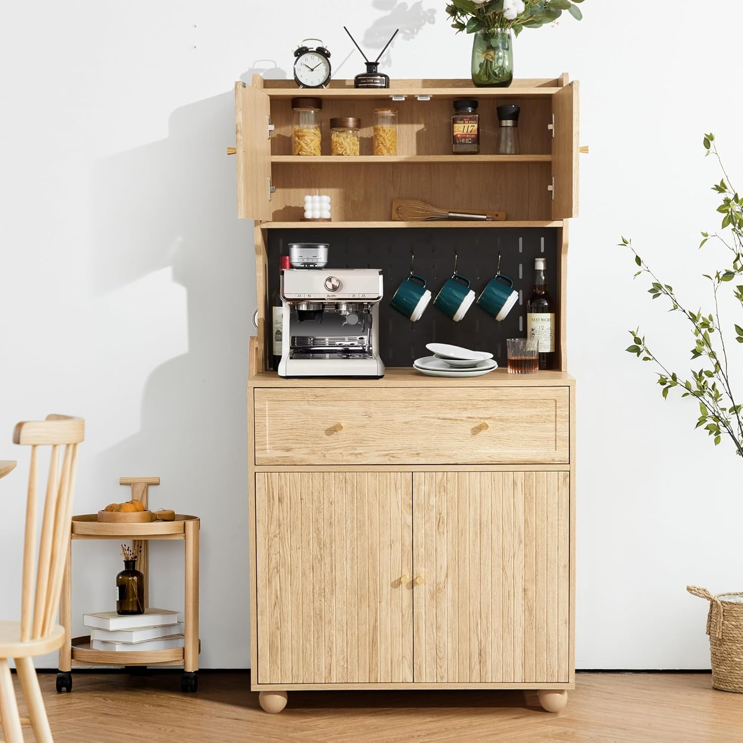 JUIJOWGTGW 63.1" Tall Pantry Cabinet Pantry Storage Cabinet with ...