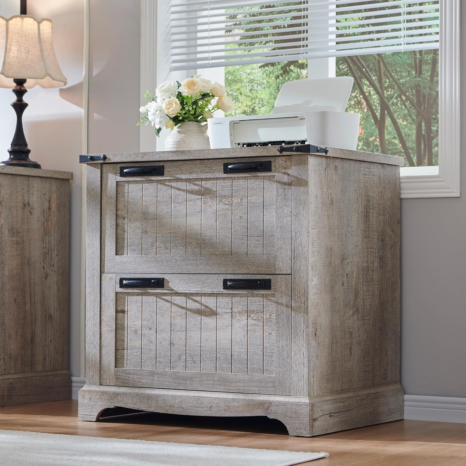 JUIJOWGTGW Farmhouse Filing Cabinets with 2 Drawers 30" File Cabinets w ...