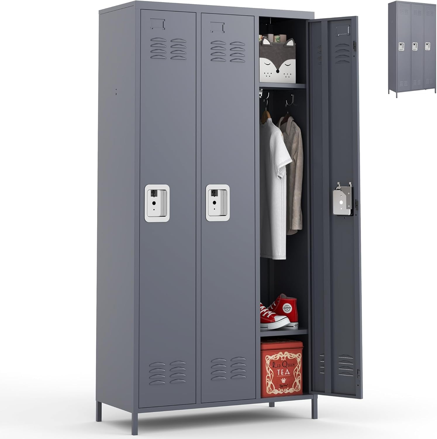 JUIJOWGTGW Metal Lockers for Employees with 12 Doors Black Steel ...