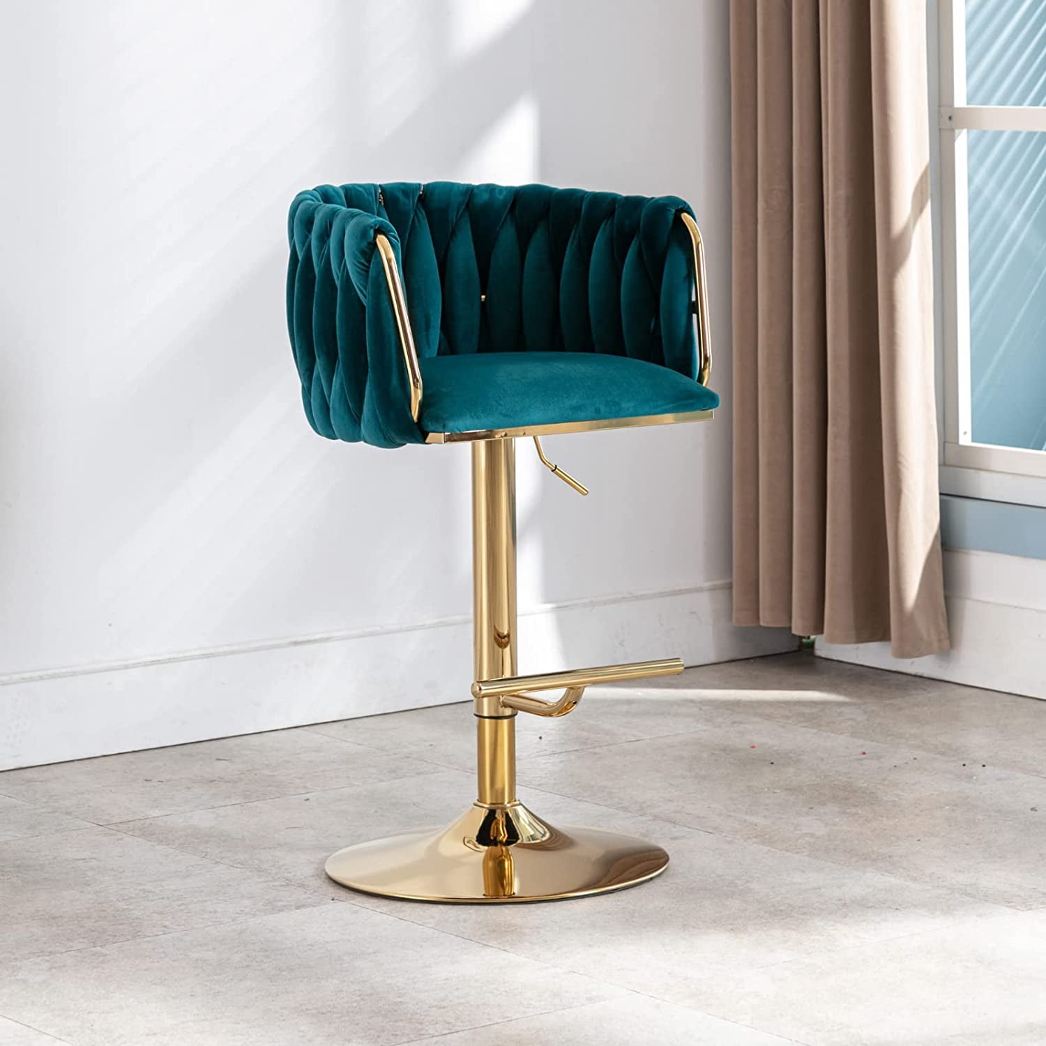 JUIJOWGTGW Swivel Bar Stools Adjustable Counter Height Bar Stools with ...