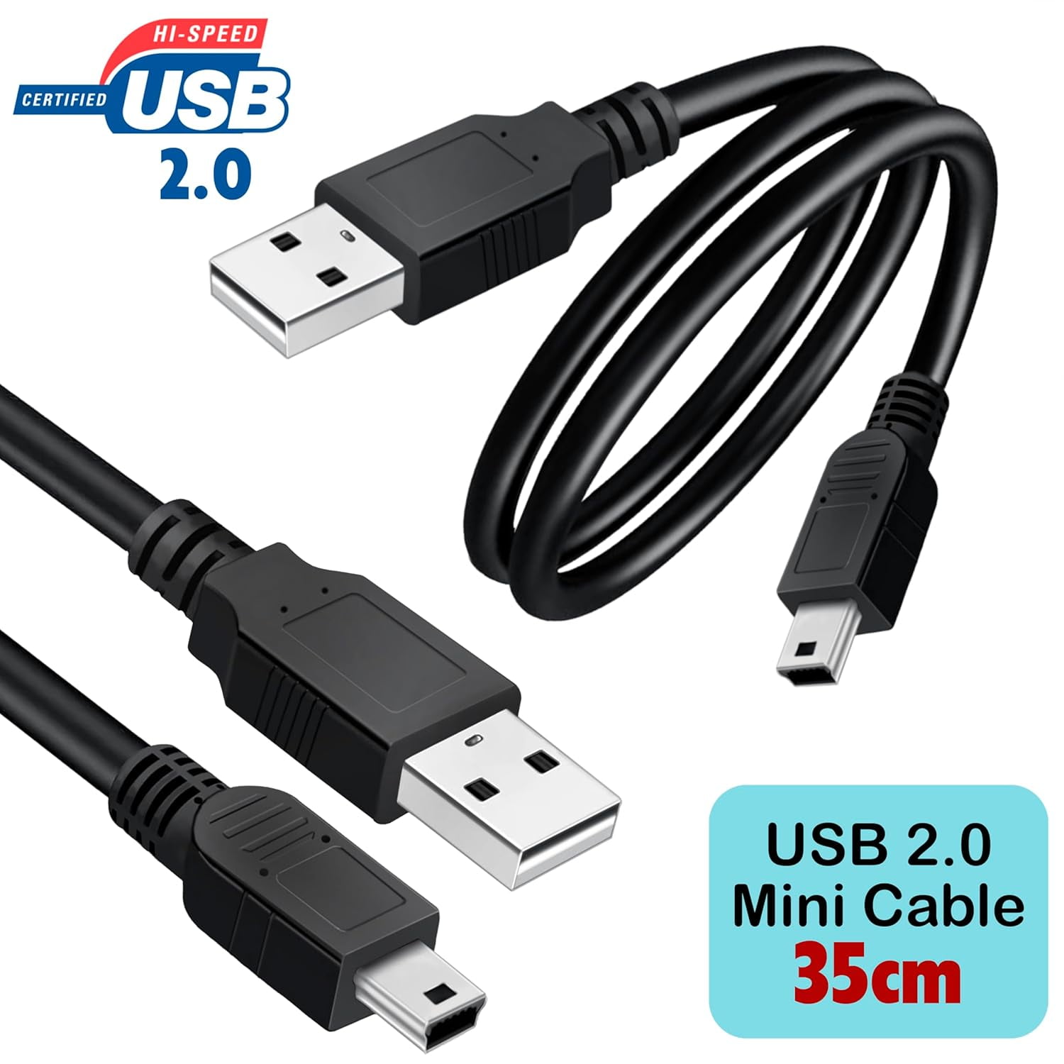 JUJHGRF-10 Pack USB 2.0 A to Mini 5 pin B Cable for External HDDS ...