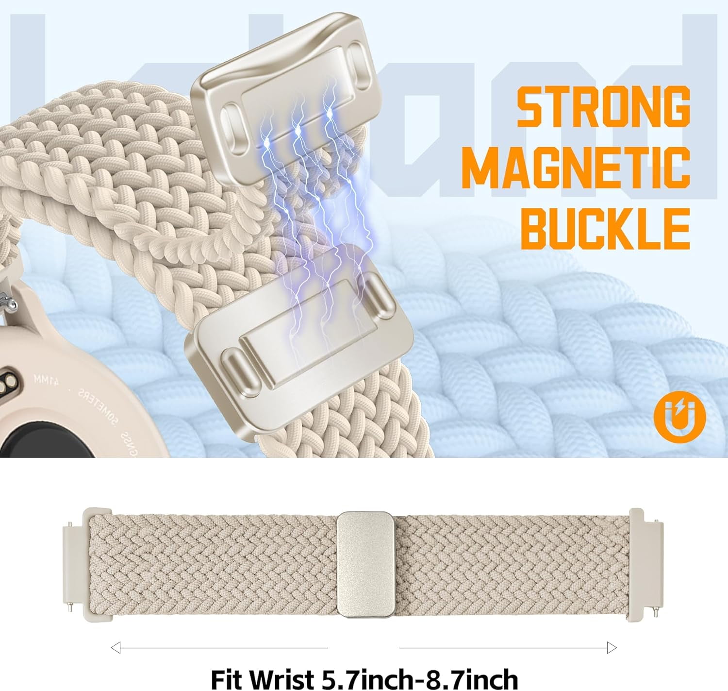 JUJHGRF-2 Pack Magnetic Braided Nylon Band Compatible with Garmin Venu ...