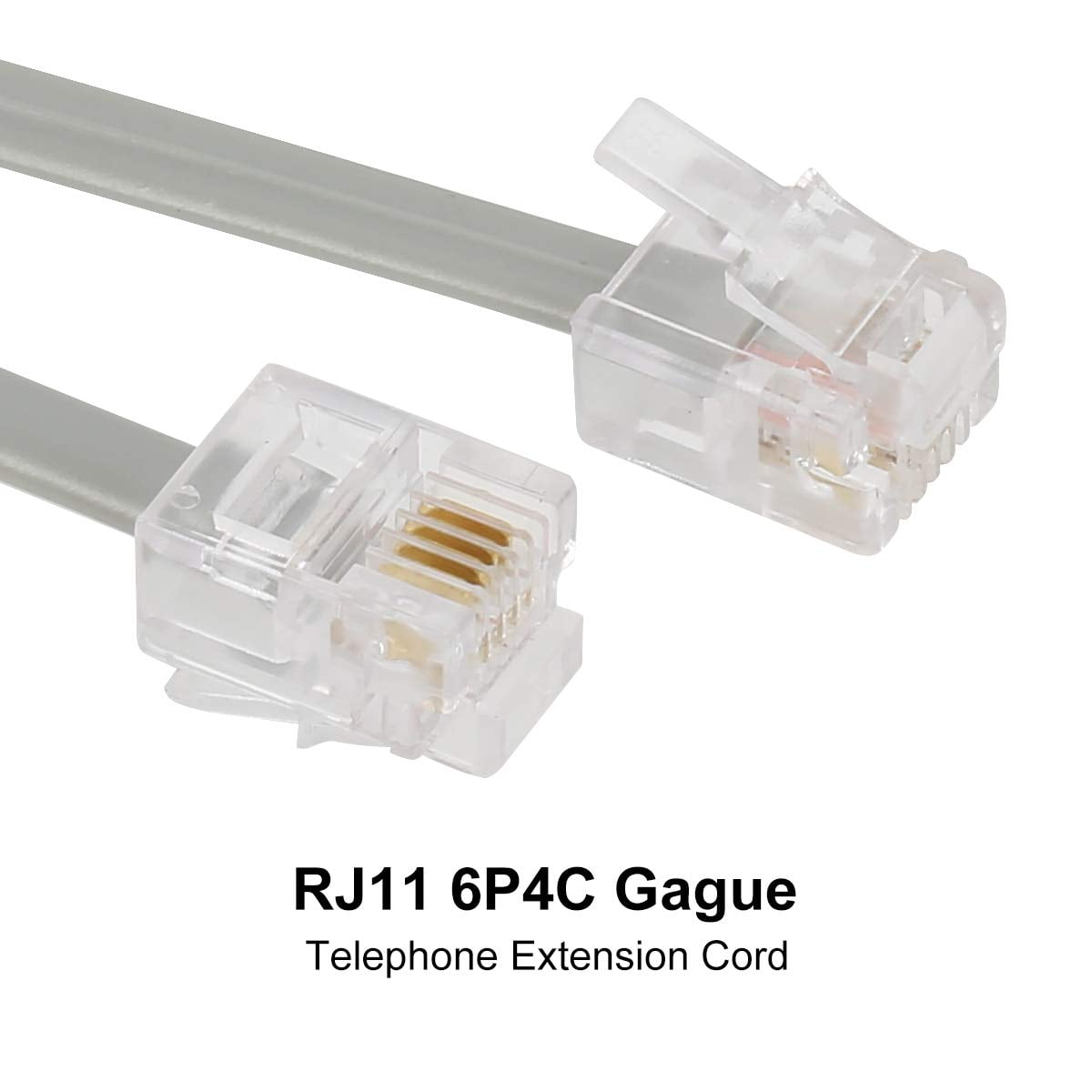 JUJHGRF-33 Feet Telephone Landline Extension Cord Cable Line Wire with ...