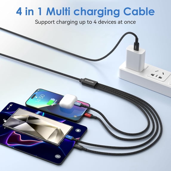 JUJHGRF-4-in-1 Multi Charging Cable [2 Pack, 6.6ft] – Dual USB-C ...
