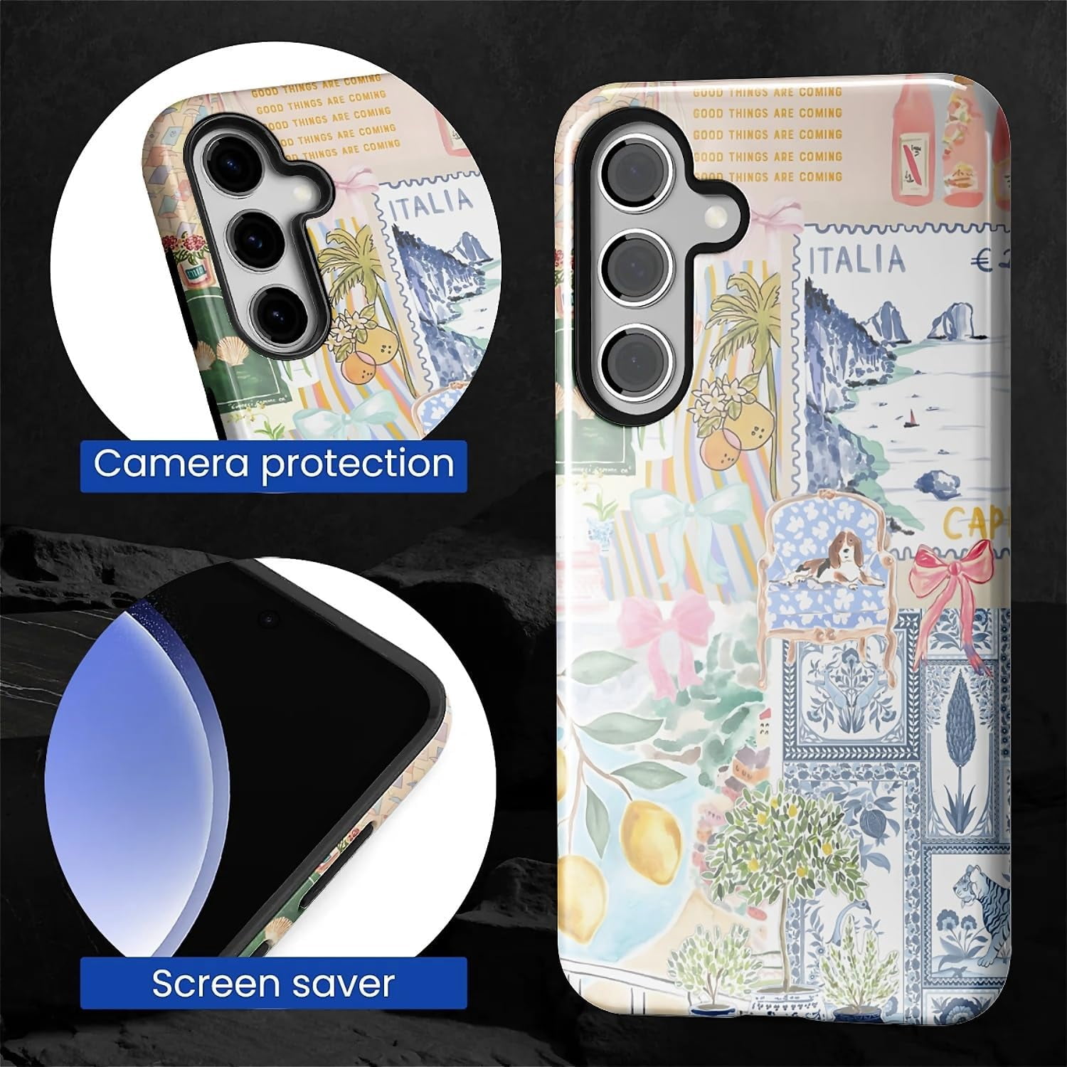 JUJHGRF-Case for Samsung Galaxy S25,Coastal Italy Aesthetic European ...