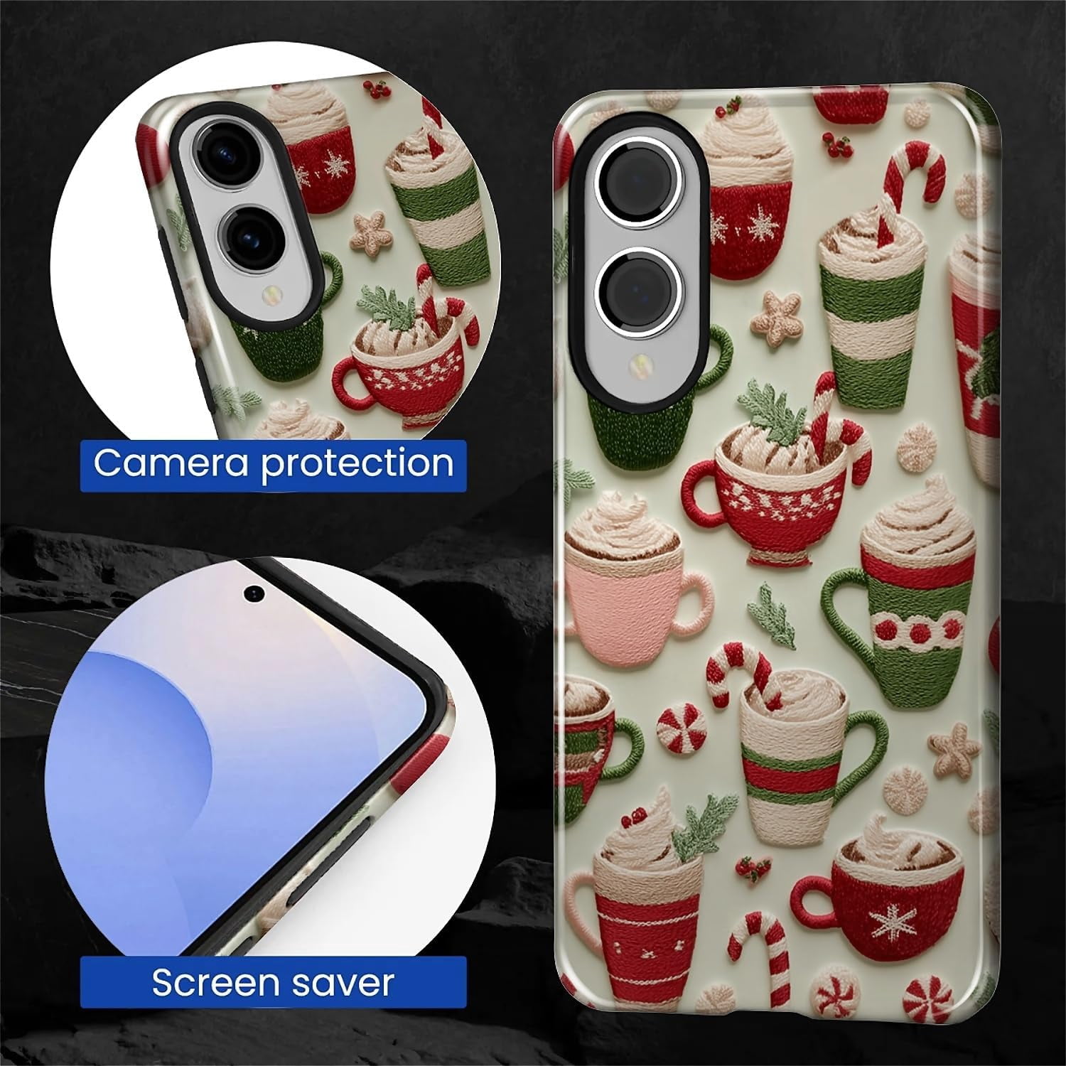 JUJHGRF-Case for Samsung Galaxy S25 Edge,Christmas Coffee Snowflake ...