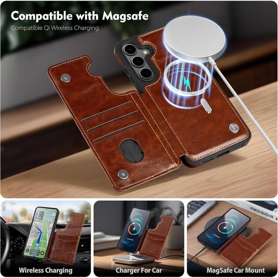 JUJHGRF-Compatible with Magsafe for Samsung Galaxy S25 Plus Wallet Case ...