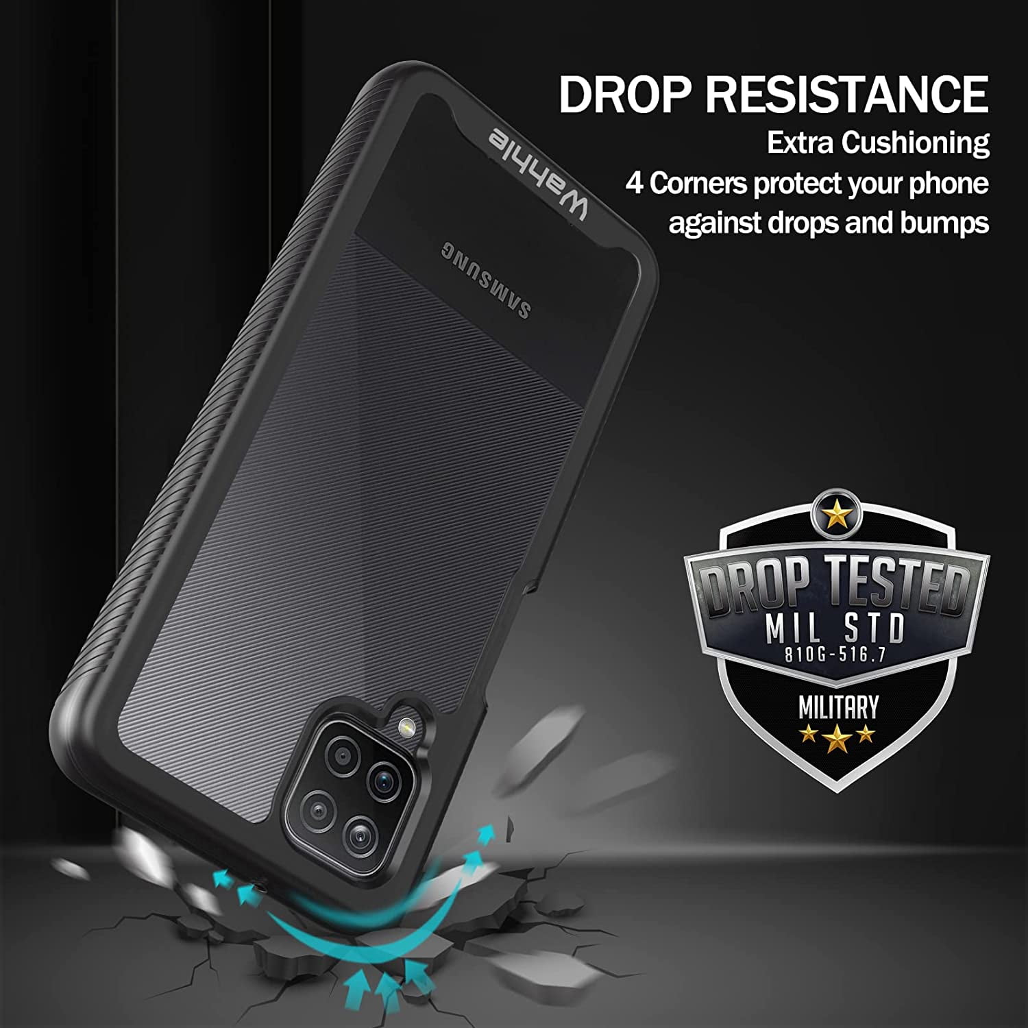 JUJHGRF-Compatible with Samsung Galaxy A12 Case, Built in Screen ...