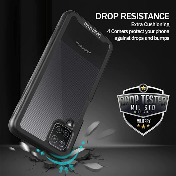 JUJHGRF-Compatible with Samsung Galaxy A12 Case, Built in Screen ...