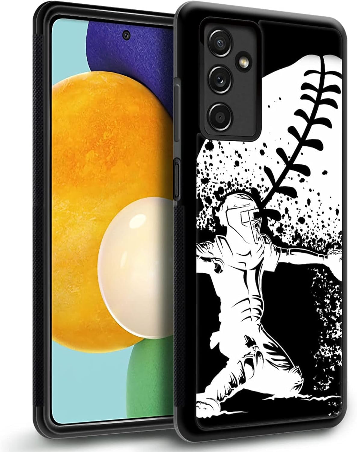 JUJHGRF-Compatible with Samsung Galaxy A13 5G Case,Baseball Catcher at Home Pattern Design for ...