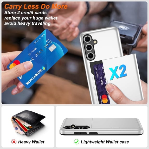 JUJHGRF-Compatible with Samsung Galaxy S24 FE Case with Card Holder ...