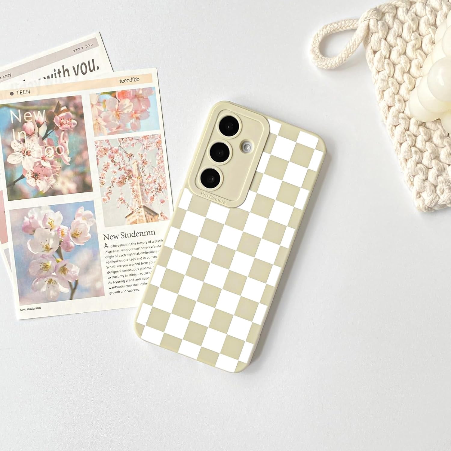 JUJHGRF-Compatible for Samsung Galaxy S25 5G Case Cute Checkerboard ...