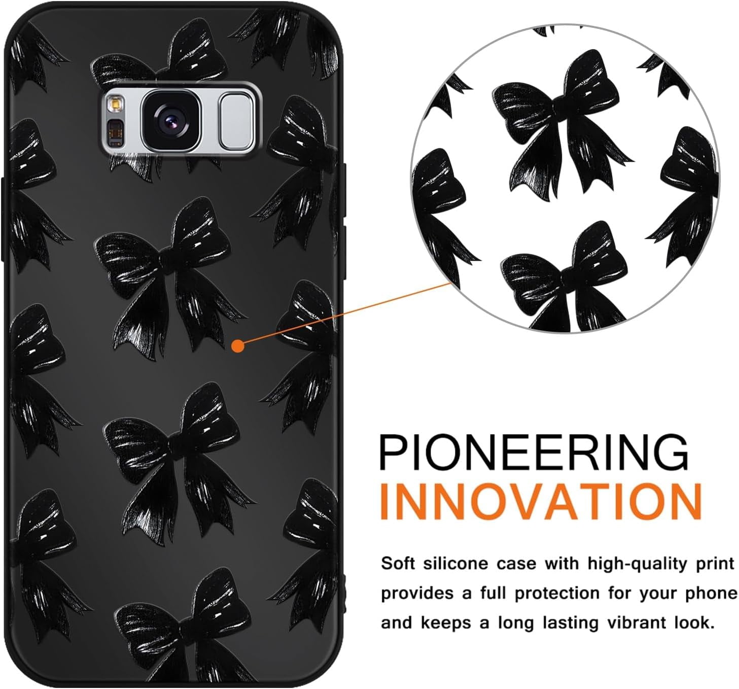 JUJHGRF-Cute Bow Phone Case for Samsung Galaxy S8 5.8", Aesthetic ...