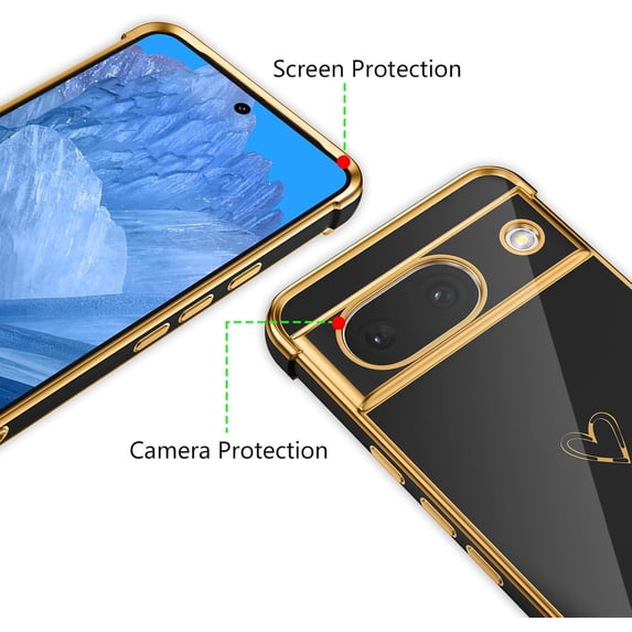 JUJHGRF-Designed for Google Pixel 8a 6.1 inch Case,Cute Plating Edge ...