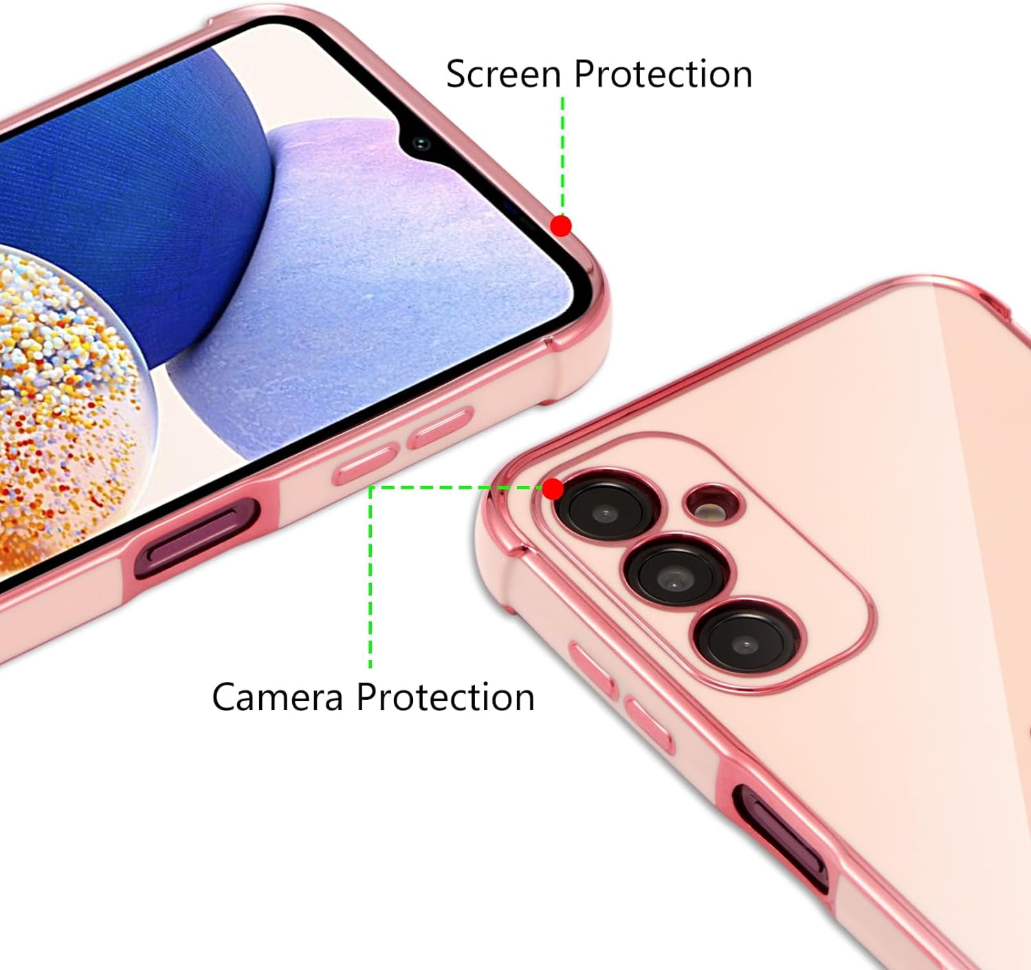 JUJHGRF-Designed for Samsung Galaxy A54 5G Case,Cute Plating Edge Love ...