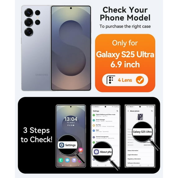 JUJHGRF-Designed for Samsung Galaxy S25 Ultra Case (2025) [Full Camera ...