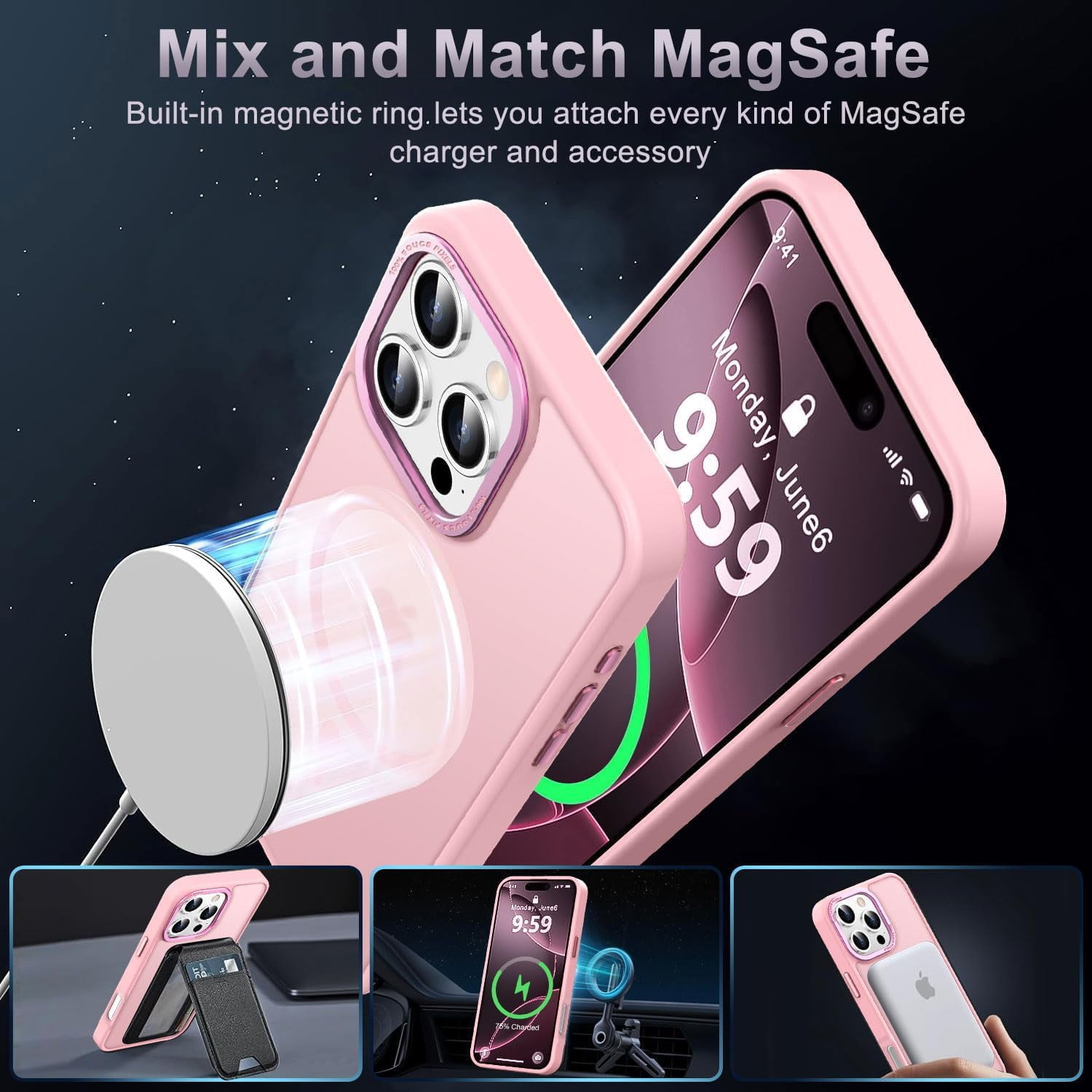 JUJHGRF-Designed for iPhone 16 Pro Max Case with Magnetic [13 FT ...