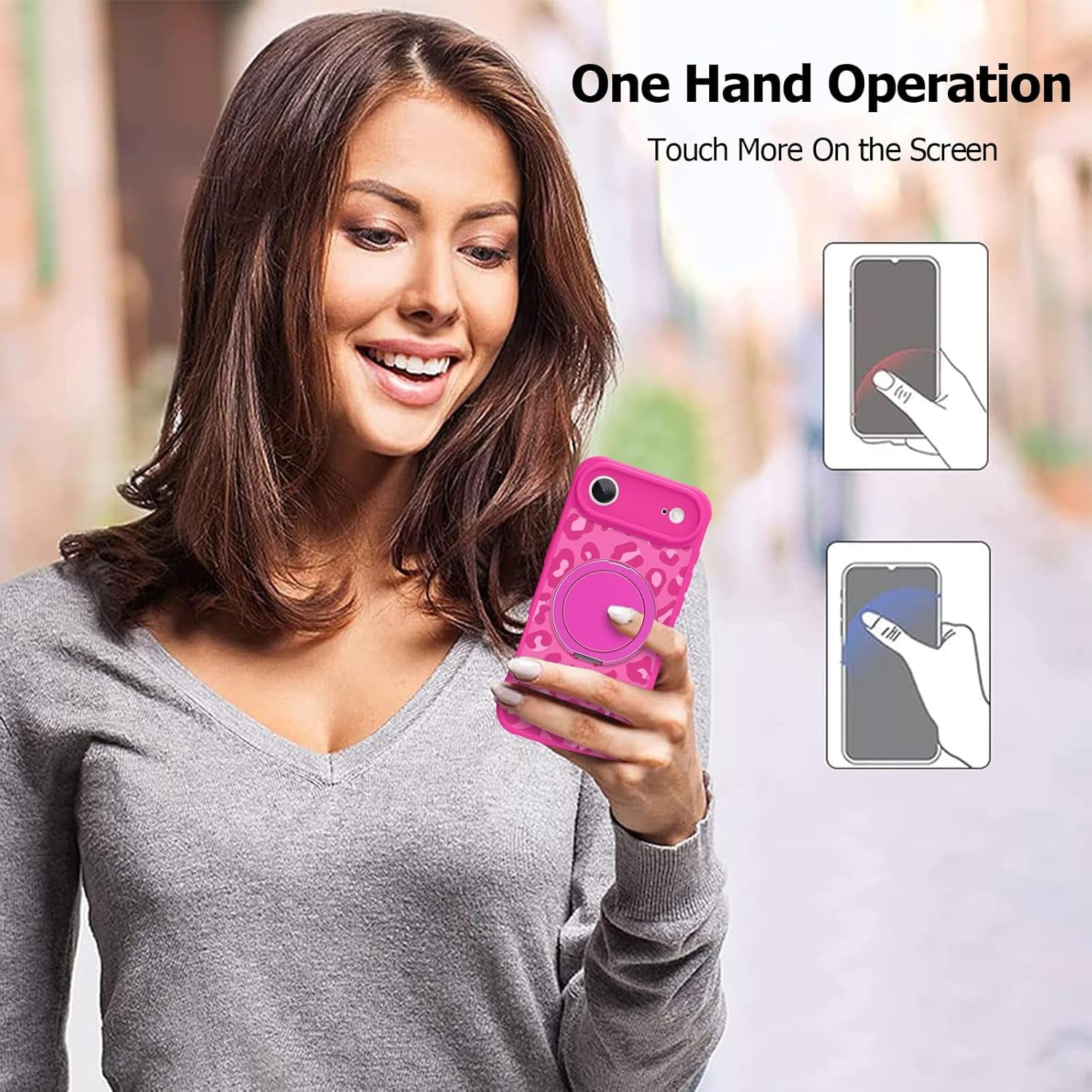 JUJHGRF-Designed for iPhone Air Case 2025 Ring Holder Kickstand Magnetic Bumper Compatible with ...