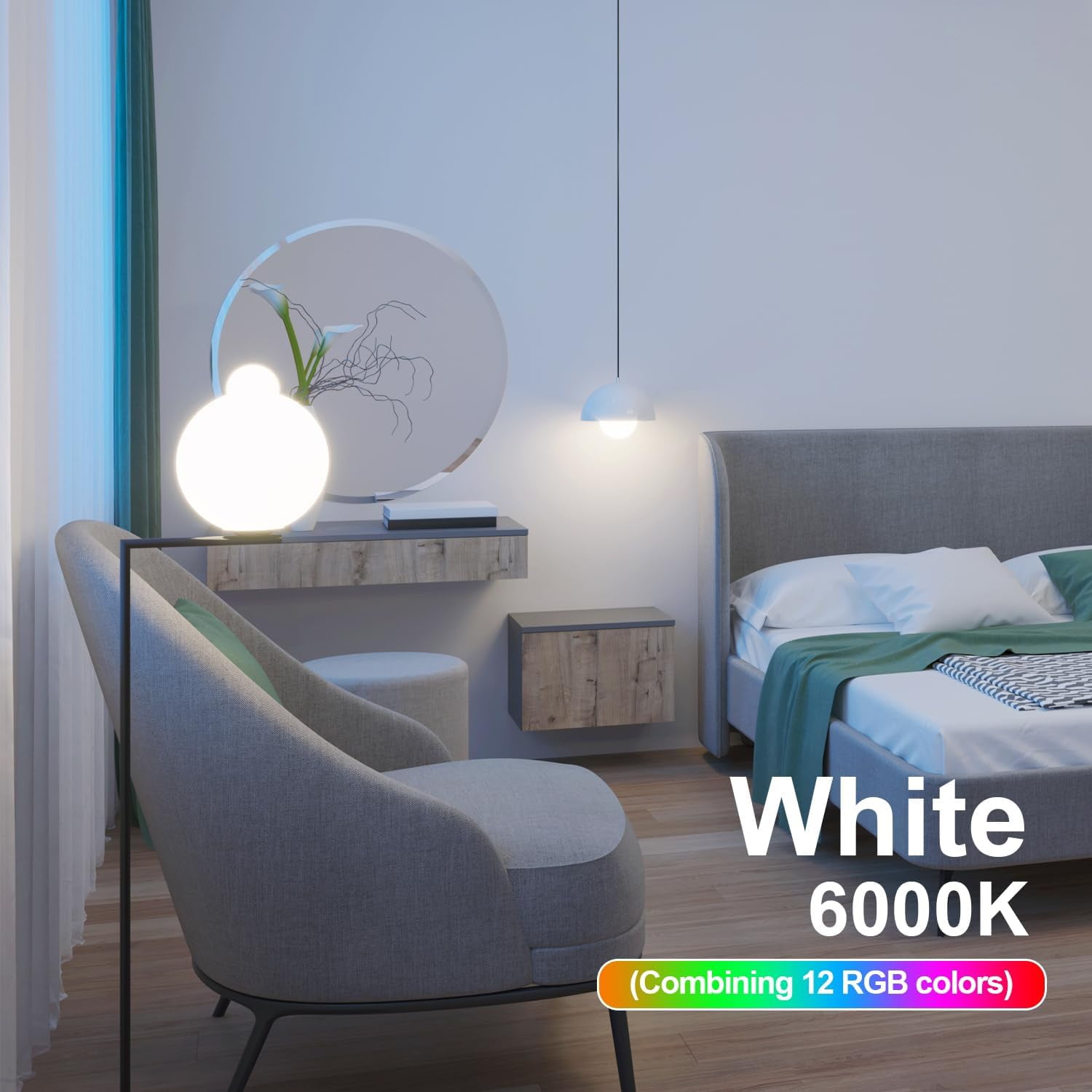 JUJHGRF-E12 LED Bulb 2.5W Dimmable RGB+White Color Changing with Remote ...