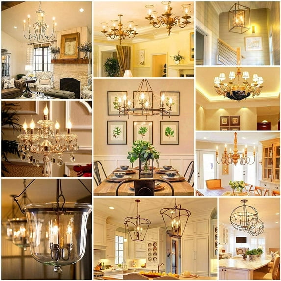 JUJHGRF-Flame Tip LED Filament Bulb Candelabra E12 Base, Dimmable 4.5W ...