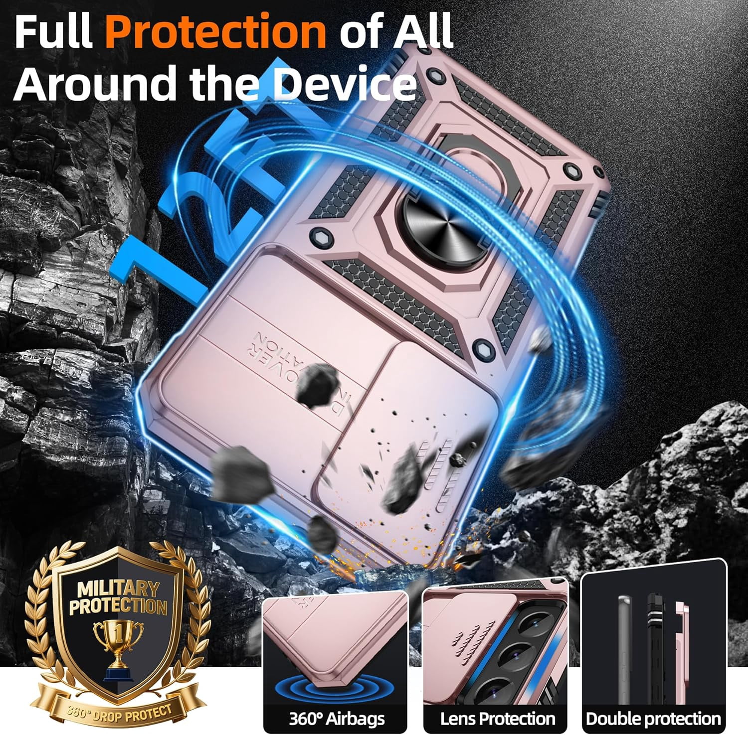 JUJHGRF-For Samsung Galaxy S22 Case with Camera Lens Cover & HD Screen ...